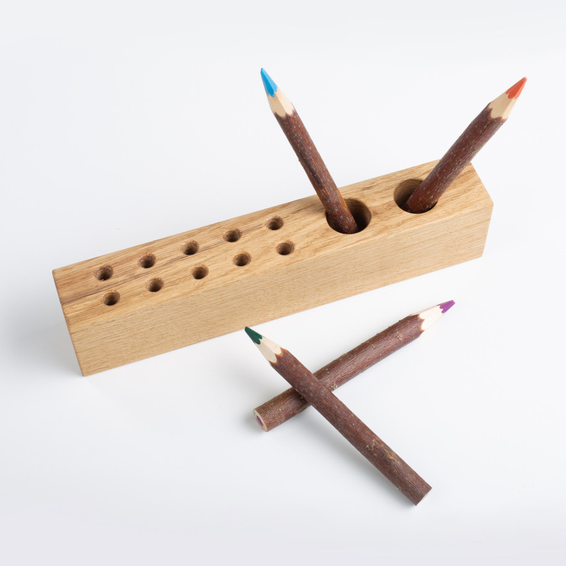 Rikmani Stiftehalter aus Holz Schreibtisch Stifte Organizer aus Eiche