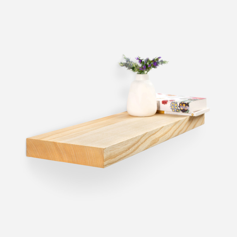Holzregal "HOLY" mit gerader Kante| Esche| Wandboard aus Vollholz