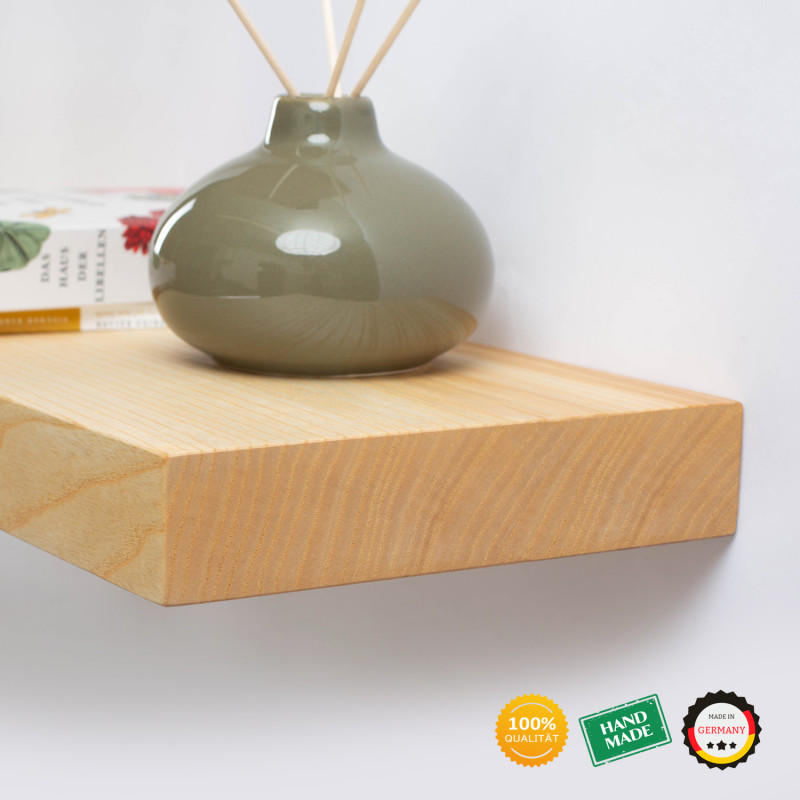 Holzregal "HOLY" mit gerader Kante| Esche| Wandboard aus Vollholz